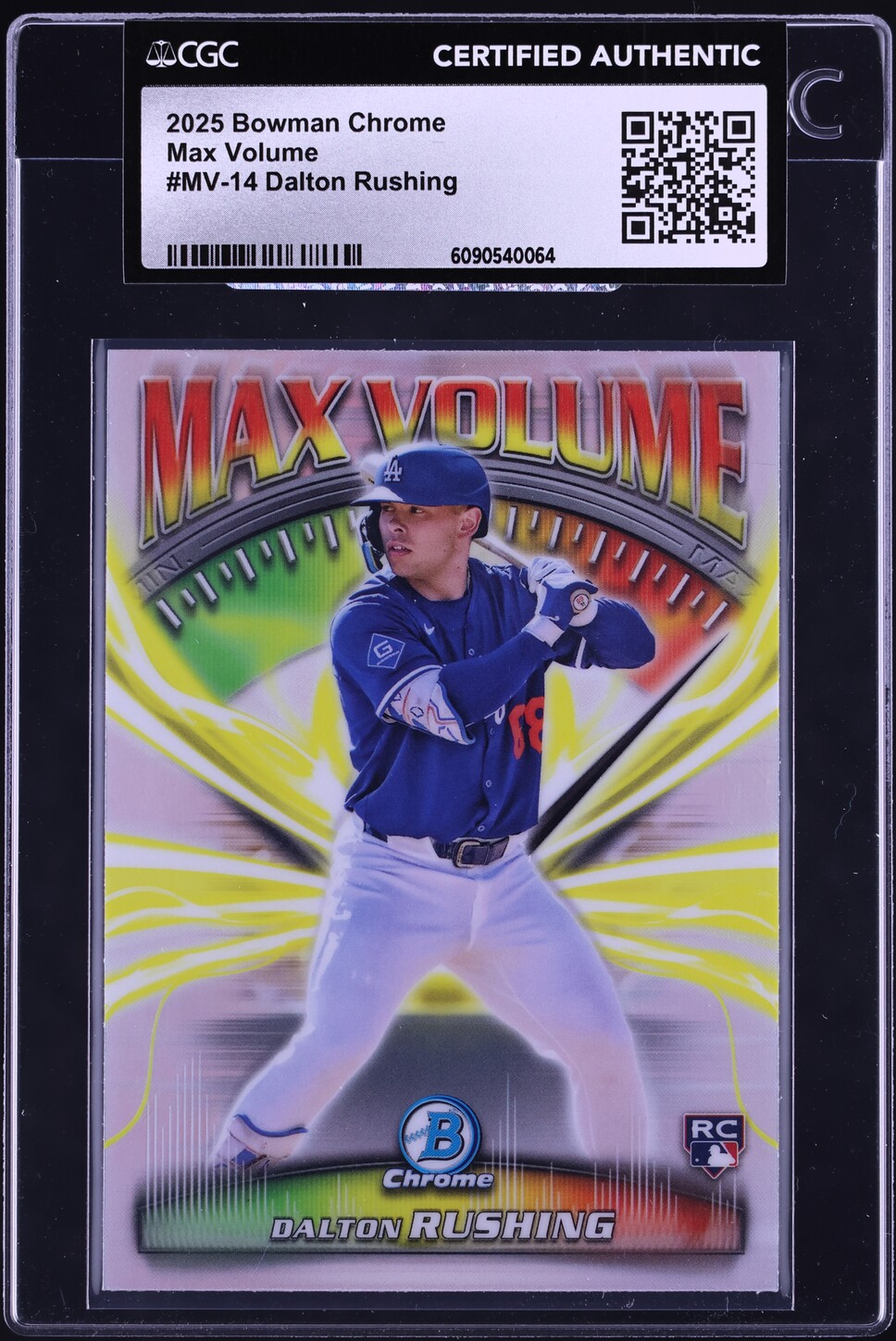 2025 Bowman Chrome Max Volume Dalton Rushing ROOKIE #MV-14 CGC AUTH on ...