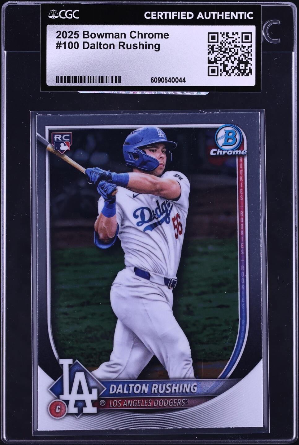 2025 Bowman Chrome Dalton Rushing ROOKIE #100 CGC AUTH on Fanatics Collect