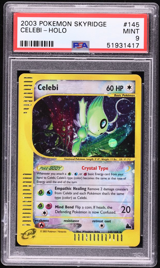 2003 Pokemon Skyridge Holo Crystal Celebi #145 PSA 9 MINT on Fanatics ...