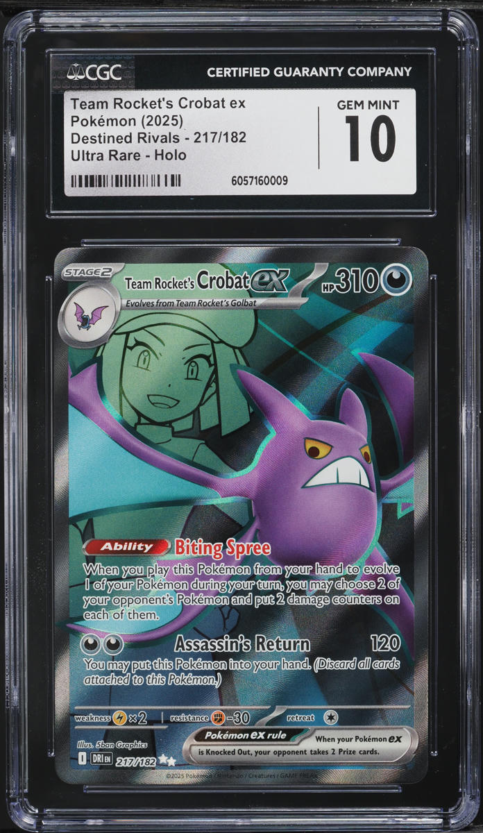 2025 Pokemon SV Destined Rivals Full Art Team Rocket's Crobat ex #217 CGC 10 GEM on Fanatics Collect