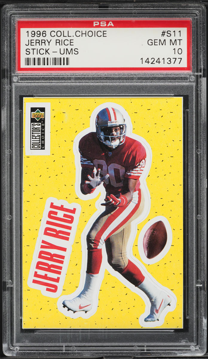 1996 Collector's Choice Stick-Ums Jerry Rice #S11 PSA 10 GEM MINT on ...