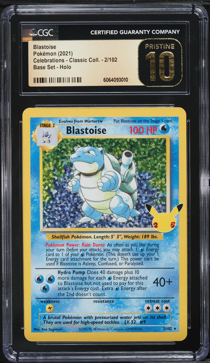 2021 Pokemon SWSH Celebrations Classic Holo Blastoise #2 CGC 10 PRISTINE on Fanatics Collect