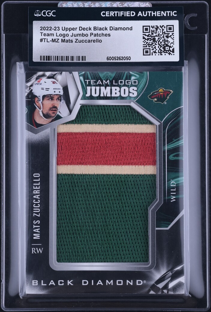 2022 Black Diamond Team Logo Jumbos Mats Zuccarello PATCH #TL-MZ CGC ...