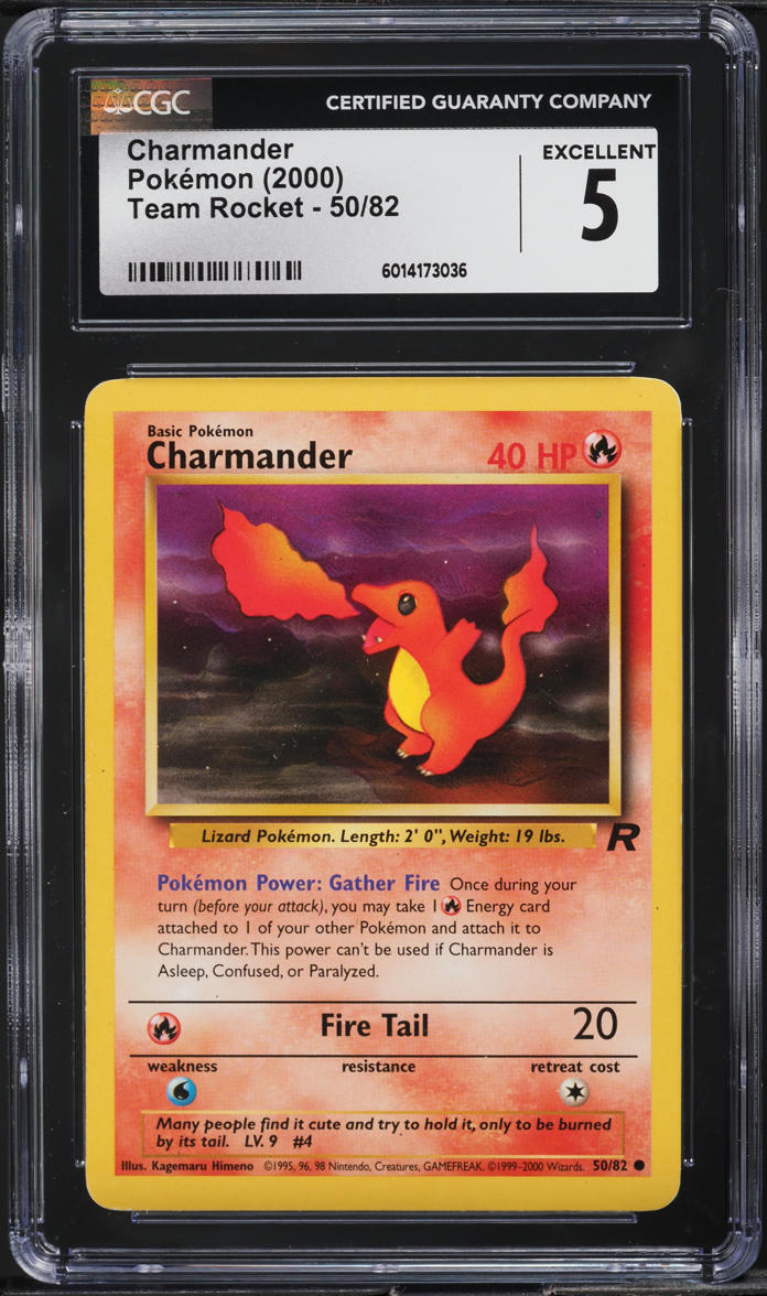 2000 Pokemon Team Rocket Charmander #50 CGC 5 EX on Fanatics Collect