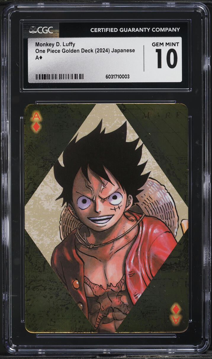 2024 One Piece Japanese Playing Cards Golden Deck Monkey D. Luffy #A CGC 10 GEM on Fanatics Collect