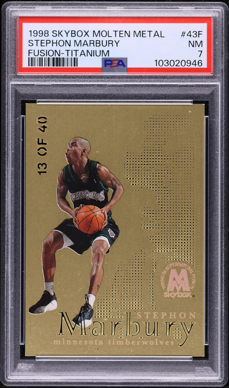 1998 Skybox Molten Metal Fusion Titanium Stephon Marbury /40 #43F PSA 7 NRMT on Fanatics Collect