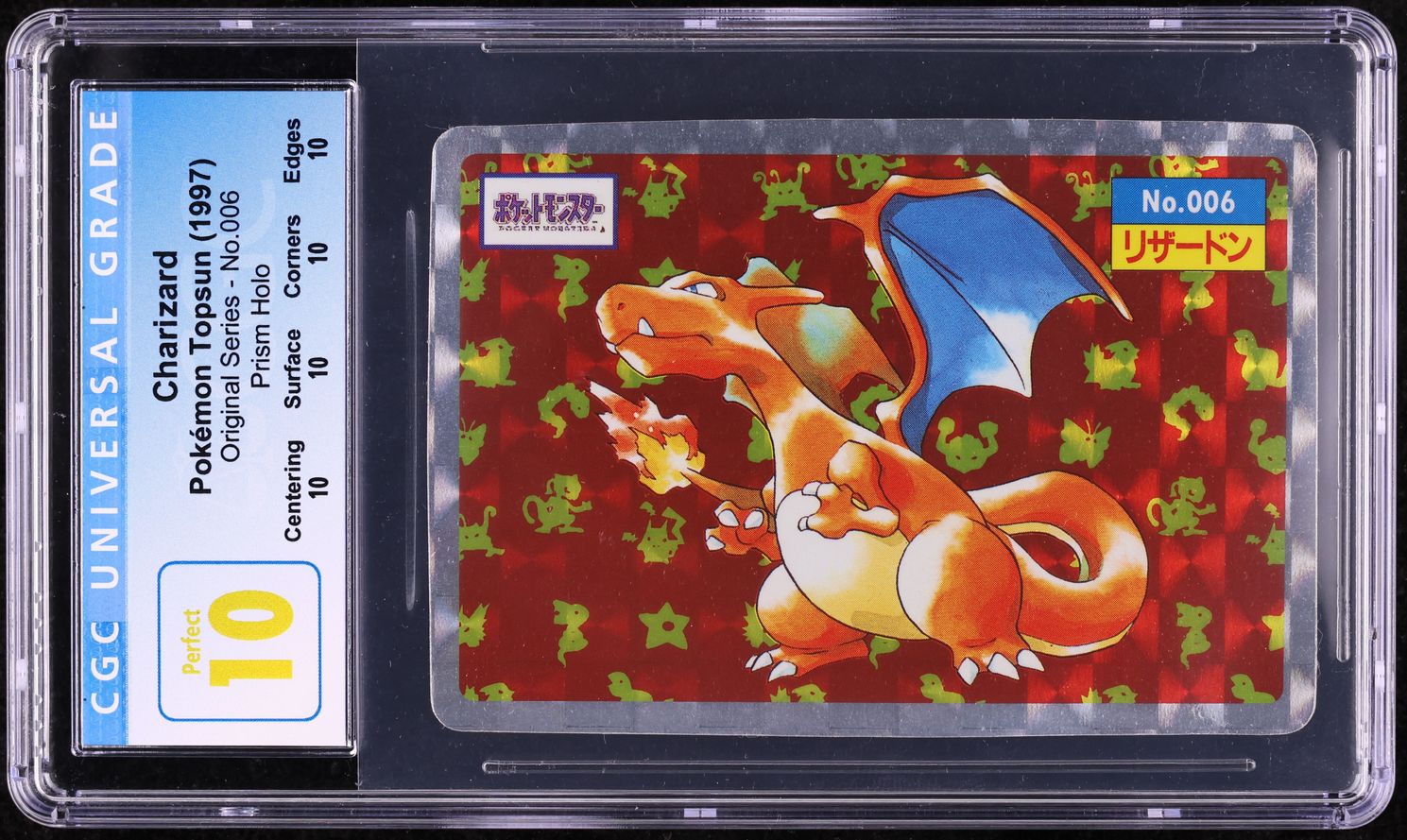 1997 Pokemon Japanese Topsun Prism Charizard #6 CGC 10 PERFECT on ...