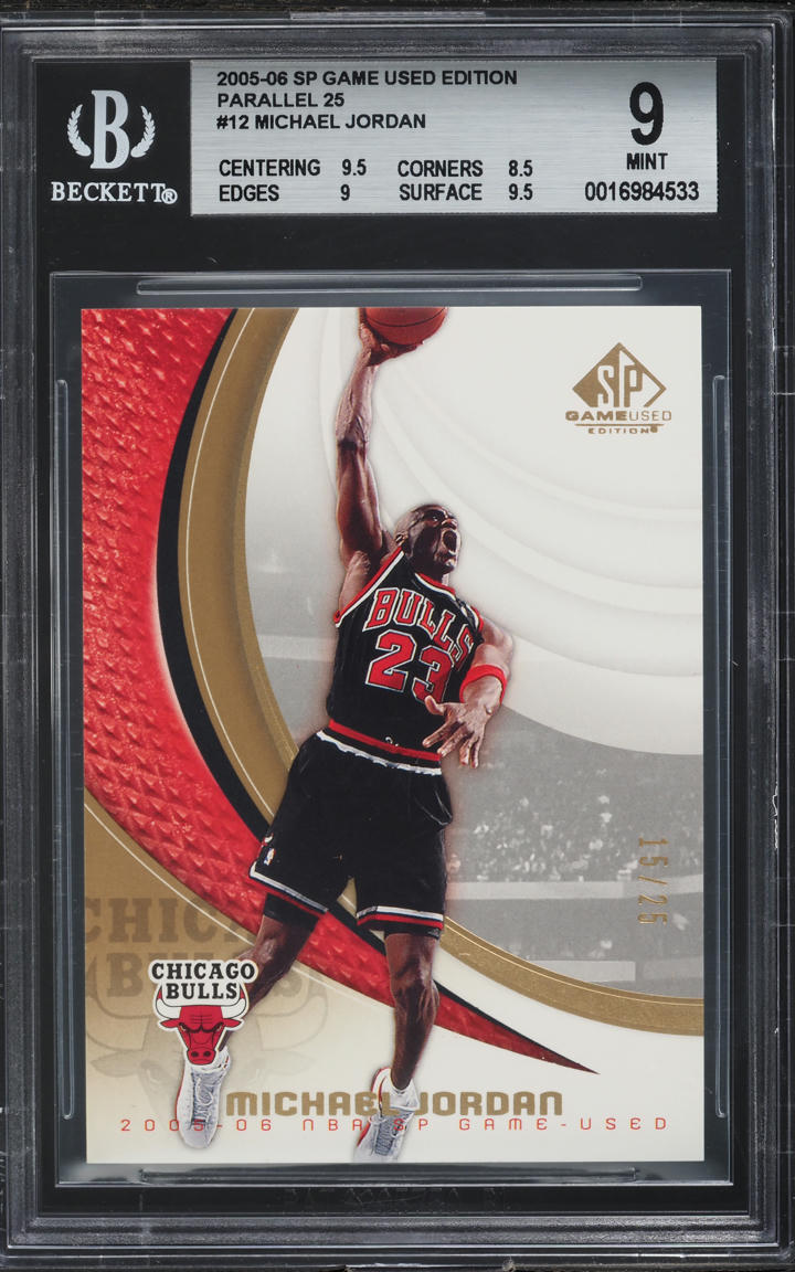 2005 SP Game Used Parallel Michael Jordan /25 #12 BGS 9 MINT on ...