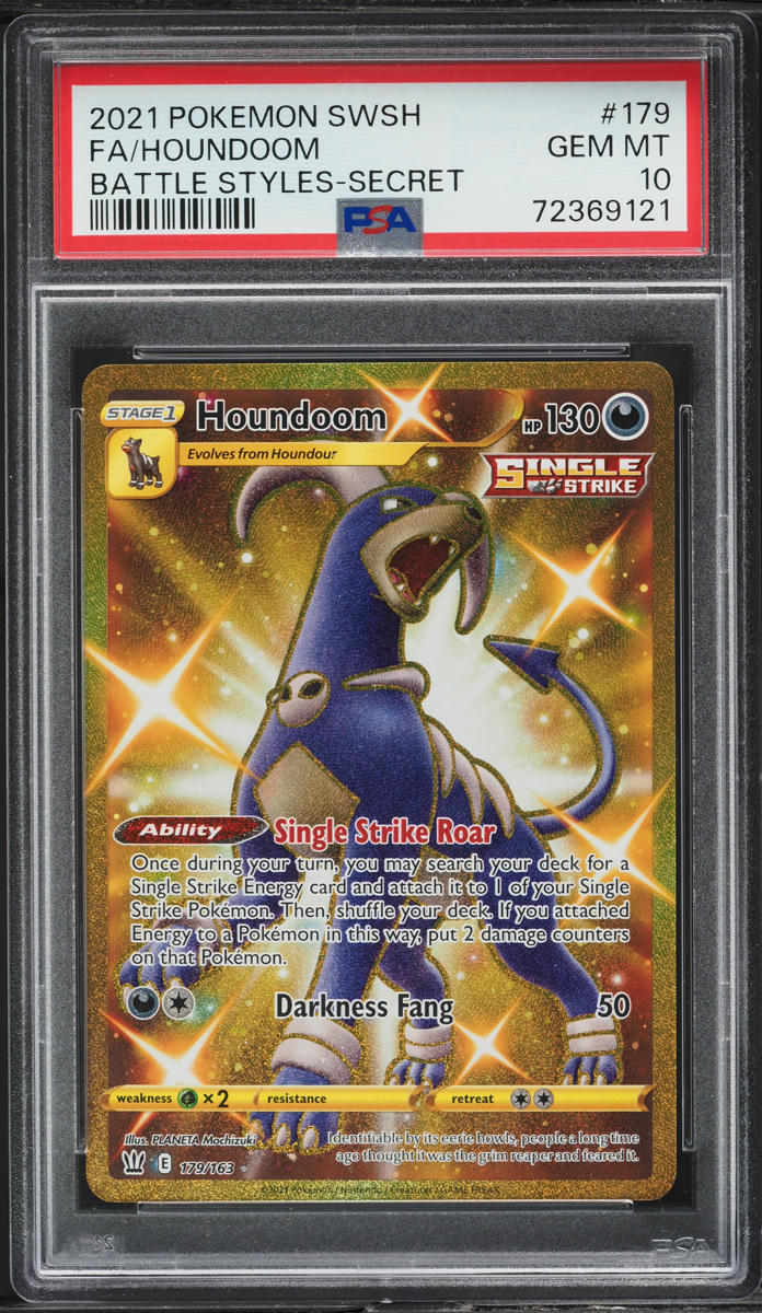 2021 Pokemon SWSH Battle Styles Hyper Rare Houndoom #179 PSA 10 GEM MINT on Fanatics Collect