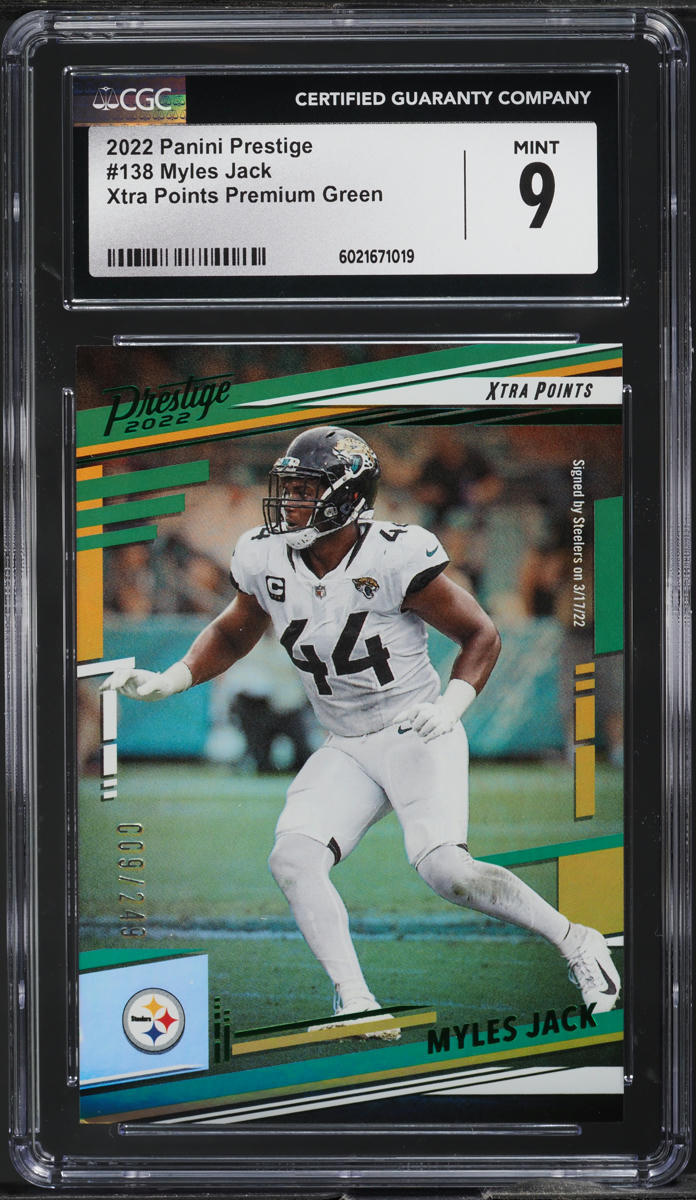2022 Panini Prestige Xtra Points Premium Green Myles Jack /249 #138 CGC ...