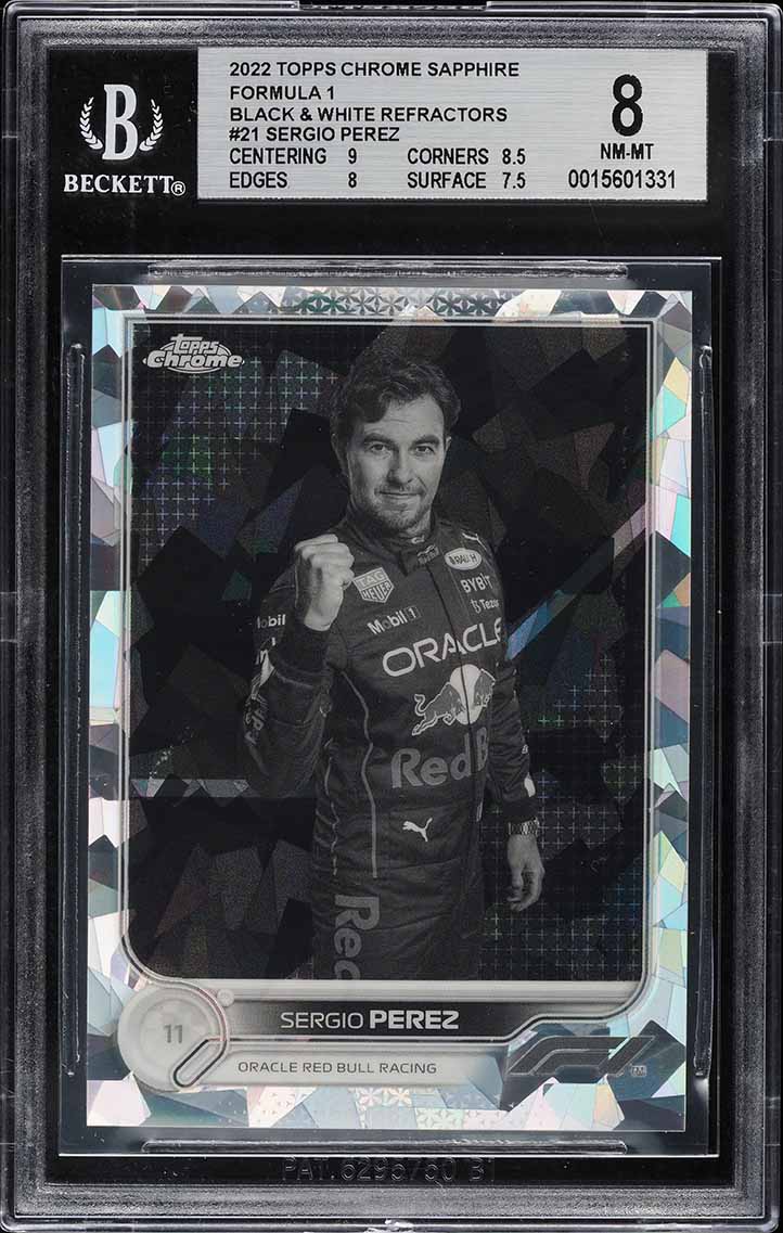 2022 Topps Chrome Sapphire Formula 1 F1 Black White Sergio Perez /15 ...
