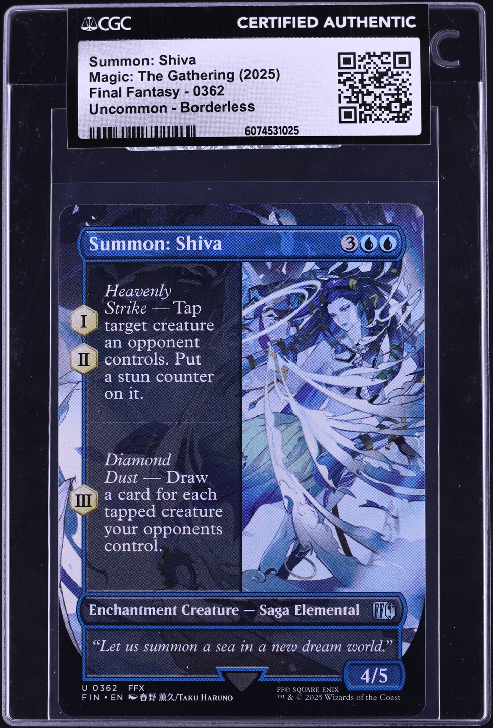 2025 Magic The Gathering MTG Final Fantasy Borderless Summon Shiva CGC ...