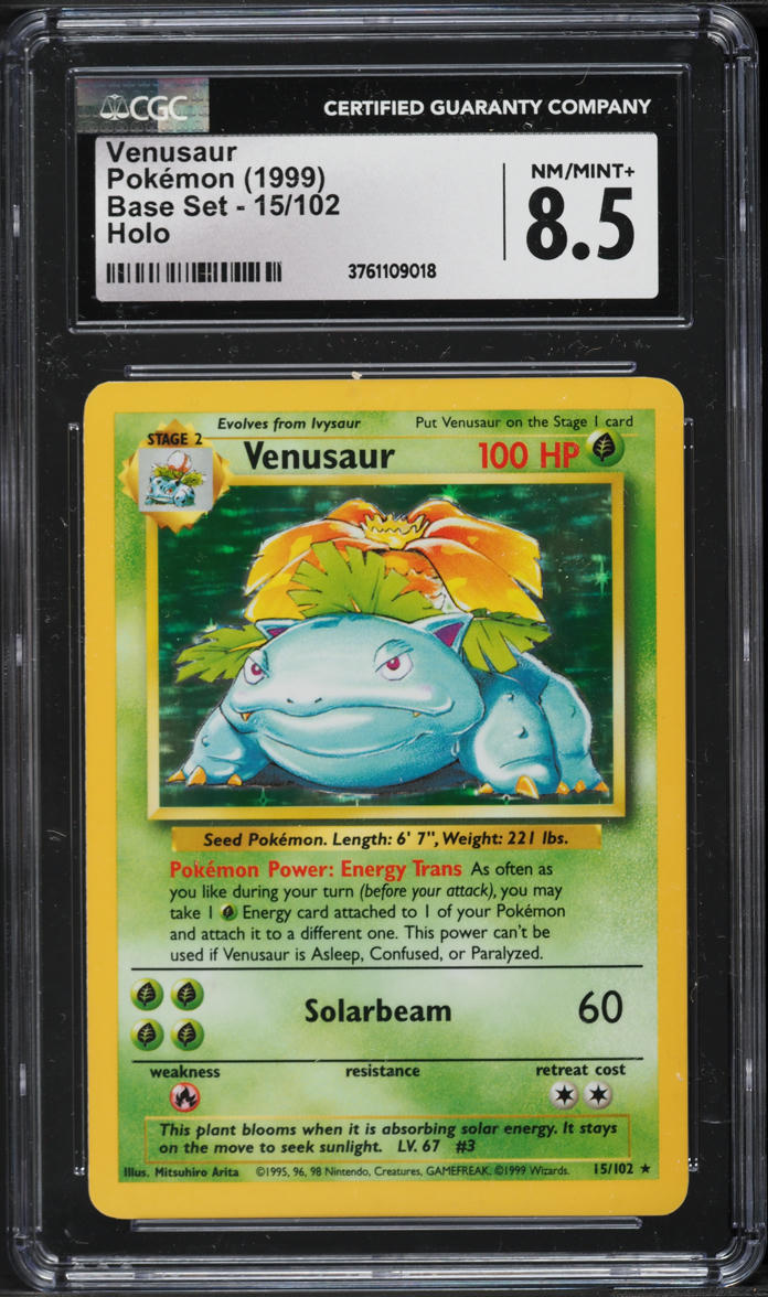 1999 Pokemon Base Set Holo Venusaur #15 CGC 8.5 NM-MT+ on Fanatics Collect