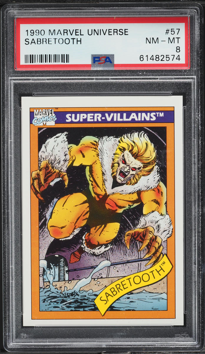 1990 Impel Marvel Universe Sabretooth #57 PSA 8 NM-MT on Fanatics Collect