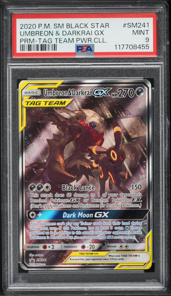 2020 Pokemon Sun & Moon Promo Tag Team Full Art Umbreon & Darkrai GX # ...