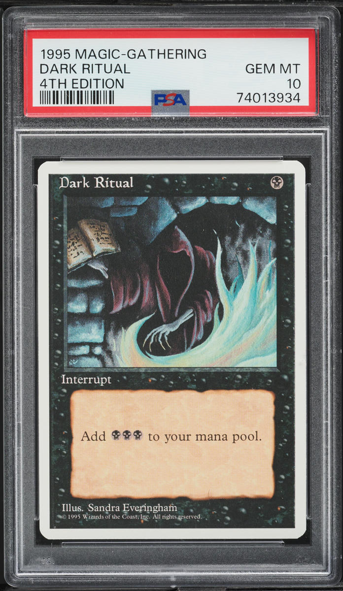 1995 Magic The Gathering MTG 4th Edition Dark Ritual PSA 10 GEM MINT on ...