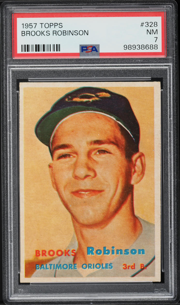 1957 Topps Brooks Robinson ROOKIE #328 PSA 7 NRMT on Fanatics Collect