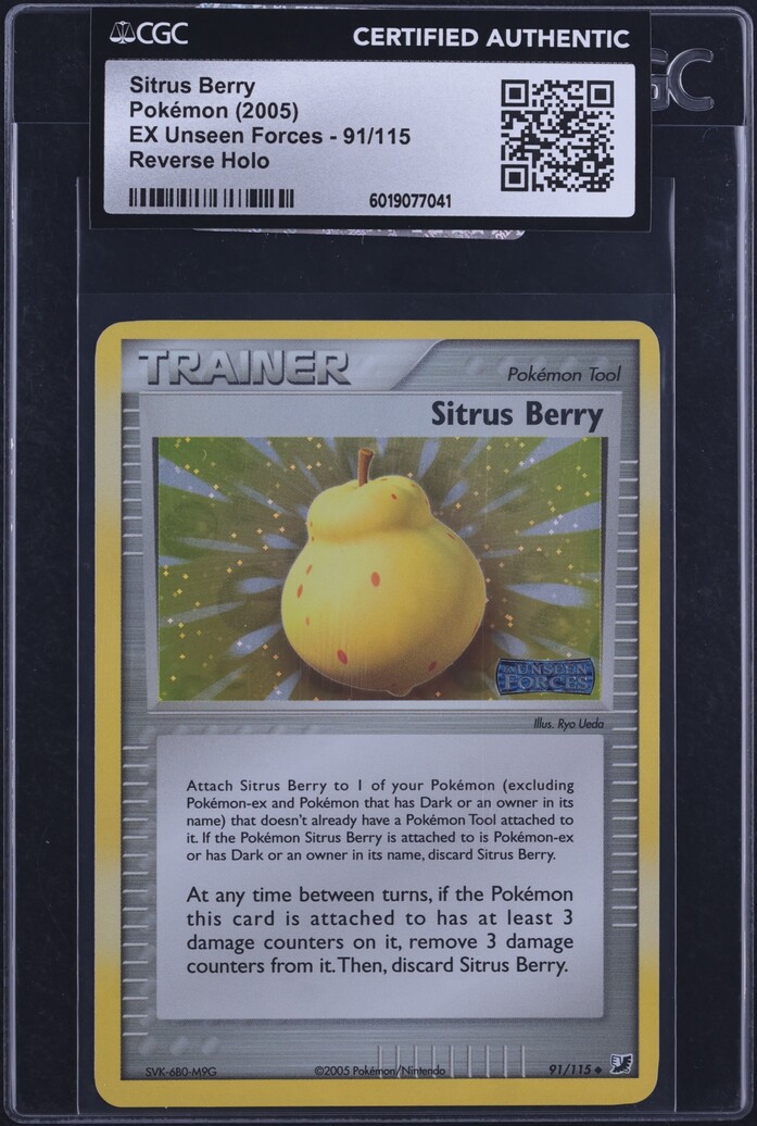 2005 Pokemon EX Unseen Forces Reverse Holo Sitrus Berry #91 CGC AUTH on ...
