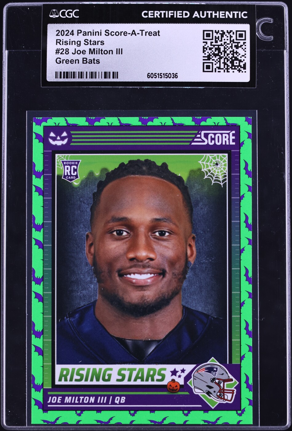 2024 Score-A-Treat Rising Stars Green Bats Joe Milton III ROOKIE #28 ...