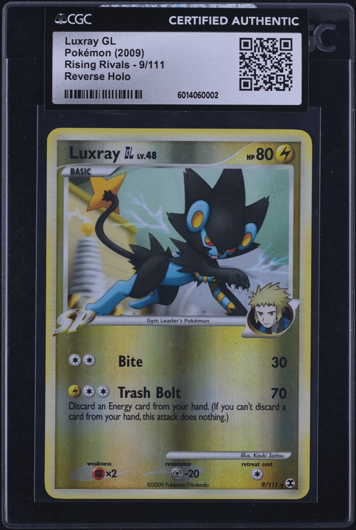 2009 Pokemon Platinum Rising Rivals Reverse Holo Luxray GL #9 CGC AUTH on Fanatics Collect