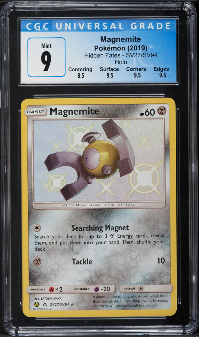 2019 Pokemon SM Hidden Fates Shiny Vault Holo Shiny Magnemite #SV27 CGC ...