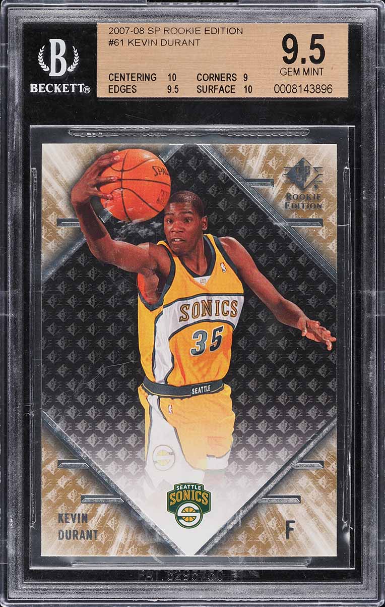 2007 SP Rookie Edition Kevin Durant ROOKIE #61 BGS 9.5 GEM MINT on ...