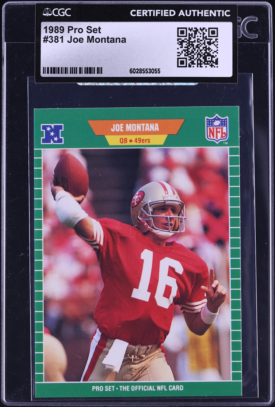 1989 Pro Set Football Joe Montana #381 CGC AUTH on Fanatics Collect