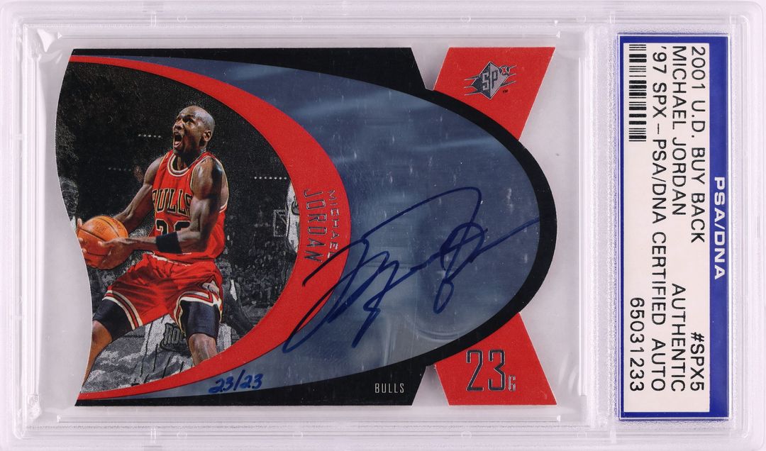 2001 Upper Deck Buy Back '97 SPx Michael Jordan AUTO JSY # 23/23 PSA ...