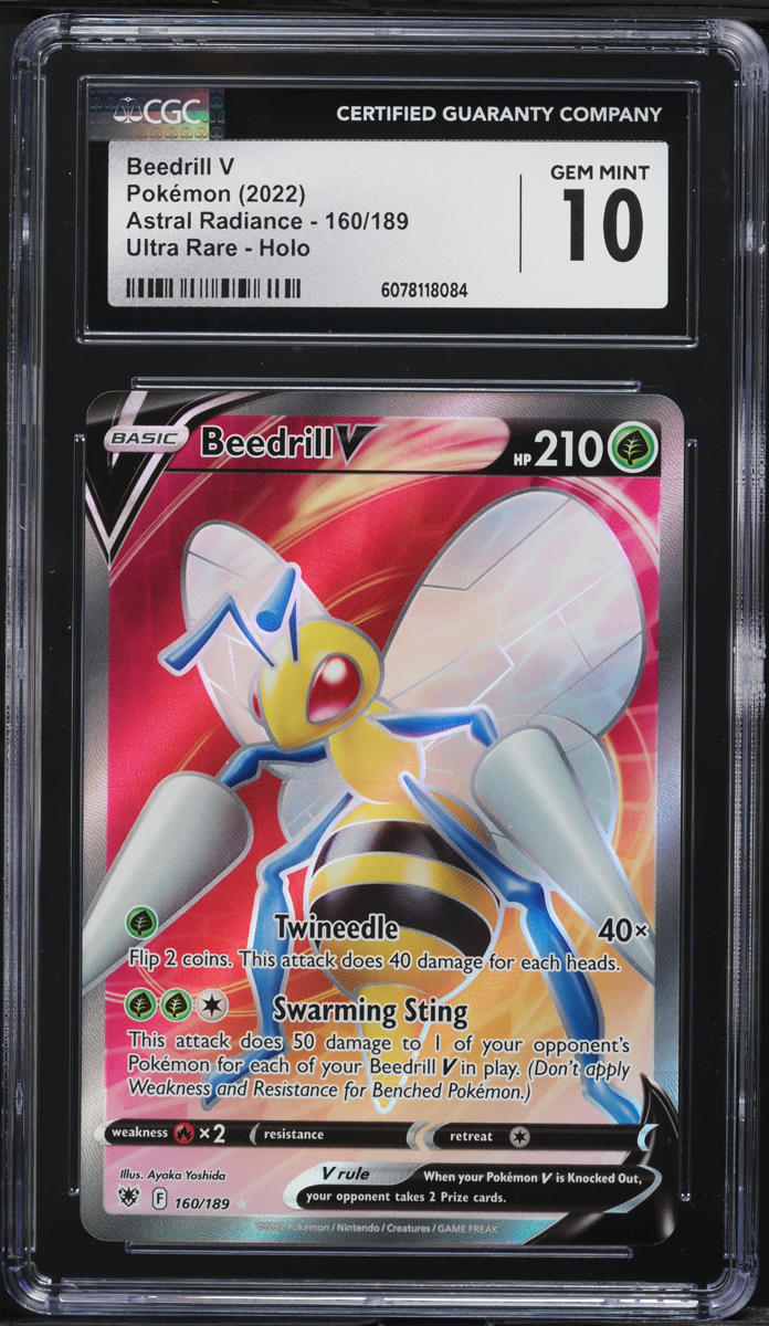 2022 Pokemon SWSH Astral Radiance Full Art Beedrill V #160 CGC 10 GEM ...