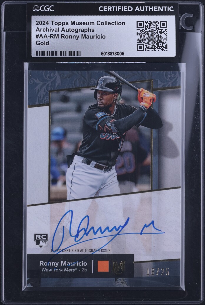 2024 Topps Museum Collection Archival Gold Ronny Mauricio RC AUTO /25 ...
