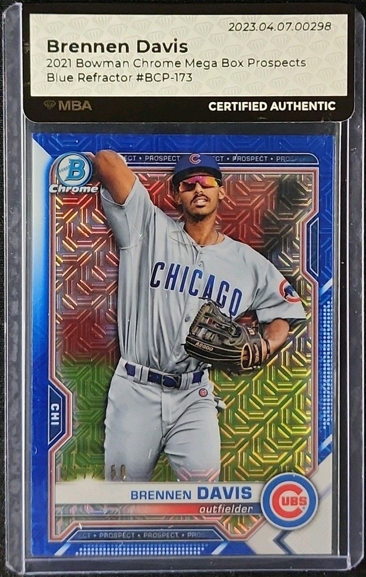 2021 Bowman Chrome Mega Box Blue Brennen Davis ROOKIE /150 #BCP-173 MBA ...