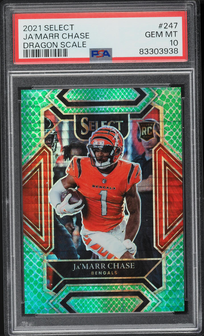 2021 Select Club Level Dragon Scale Ja'Marr Chase ROOKIE /89 #247 PSA ...