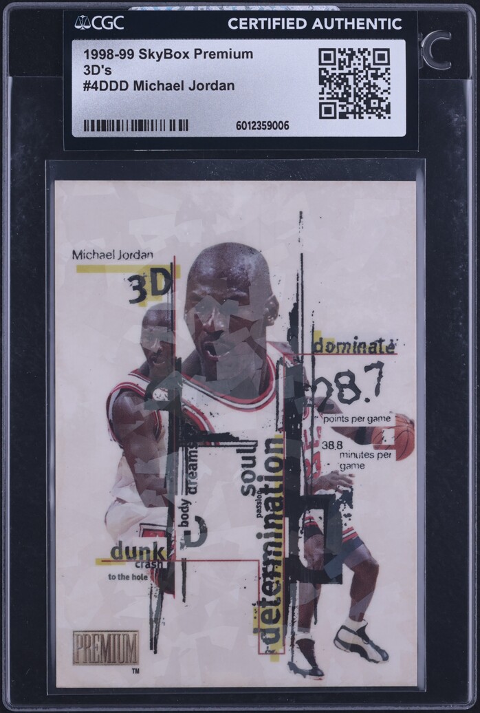 1998 Skybox Premium 3D's Michael Jordan #4 CGC AUTH on Fanatics Collect