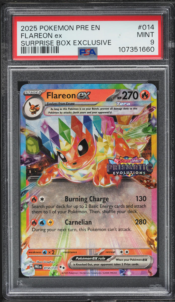 2025 Pokemon SV Prismatic Evolutions Surprise Box Exclusive Flareon ex ...