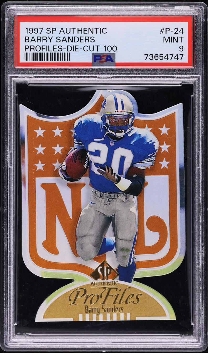 1997 SP Authentic Profiles Die-Cut Barry Sanders /100 #P-24 PSA 9 MINT ...