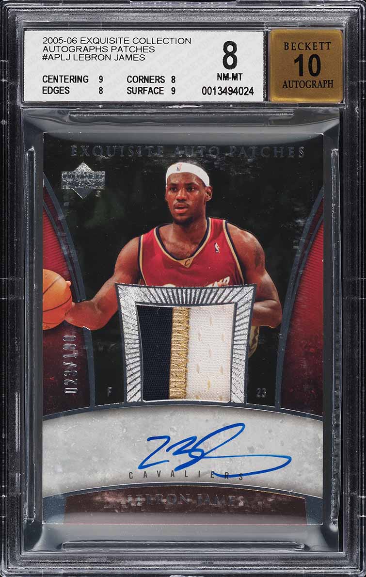 2005 Exquisite Collection Patches LeBron James PATCH AUTO JRSY # 23/100 ...