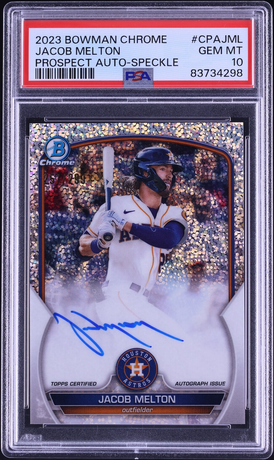 2023 Bowman Chrome Speckle Refractor Jacob Melton PROSPECT AUTO /299 ...