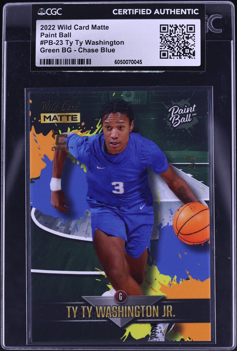 2022 WC Matte Paint Ball Green Chase Blue Ty Ty Washington RC /3 #PB-23 ...