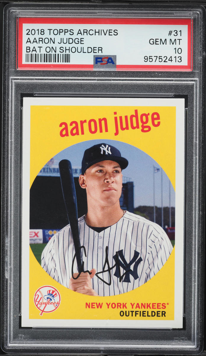 2018 Topps Archives Bat On Shoulder Aaron Judge #31 PSA 10 GEM MINT on ...