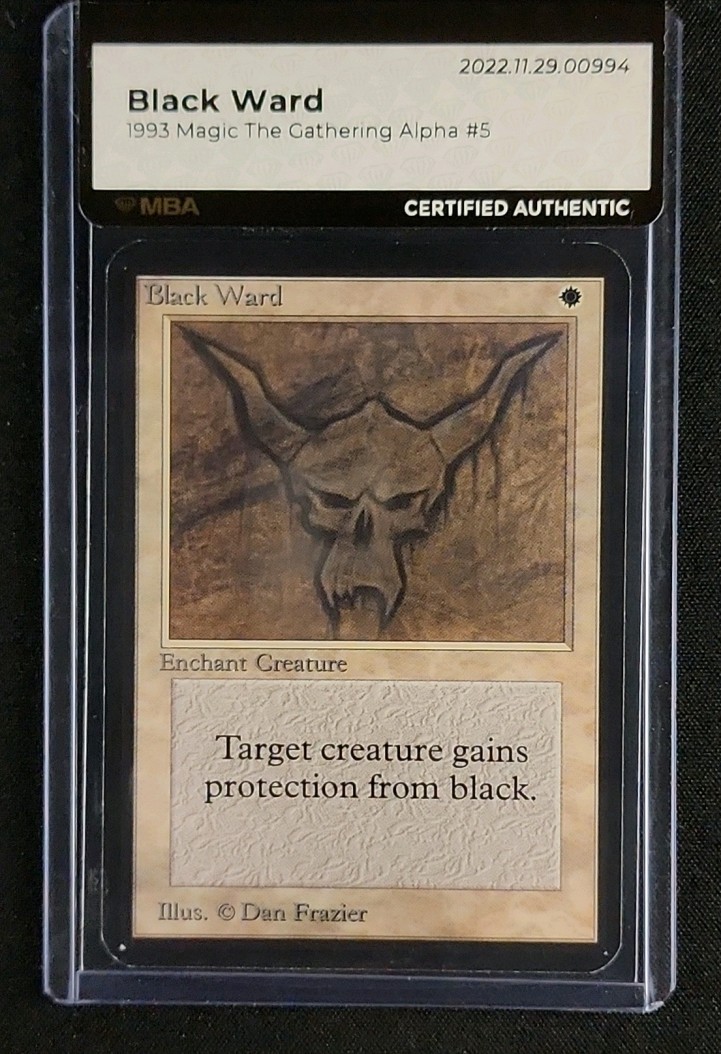 1993 Magic The Gathering MTG Alpha Black Ward MBA AUTH on Fanatics Collect