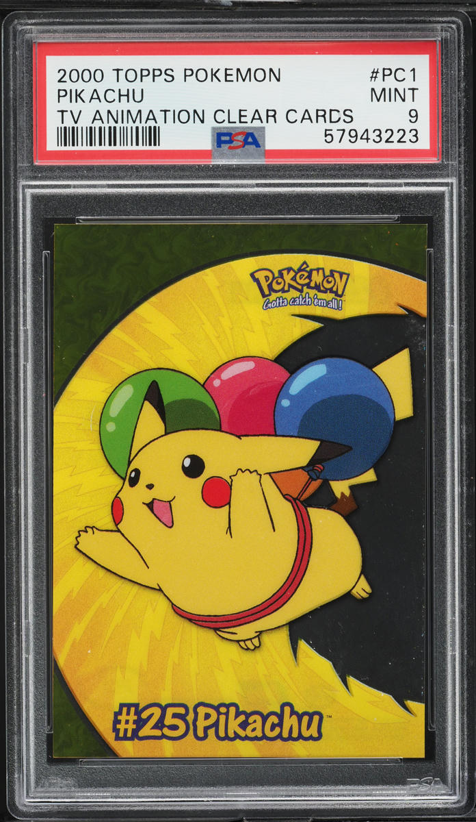2000 Topps Pokemon TV Animation Clear Card Pikachu #PC1 PSA 9 MINT on ...