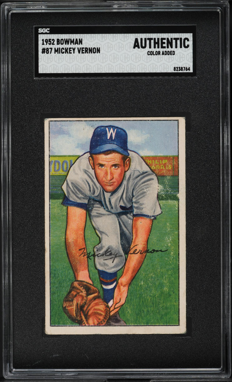 1952 Bowman Mickey Vernon #87 SGC AUTH on Fanatics Collect
