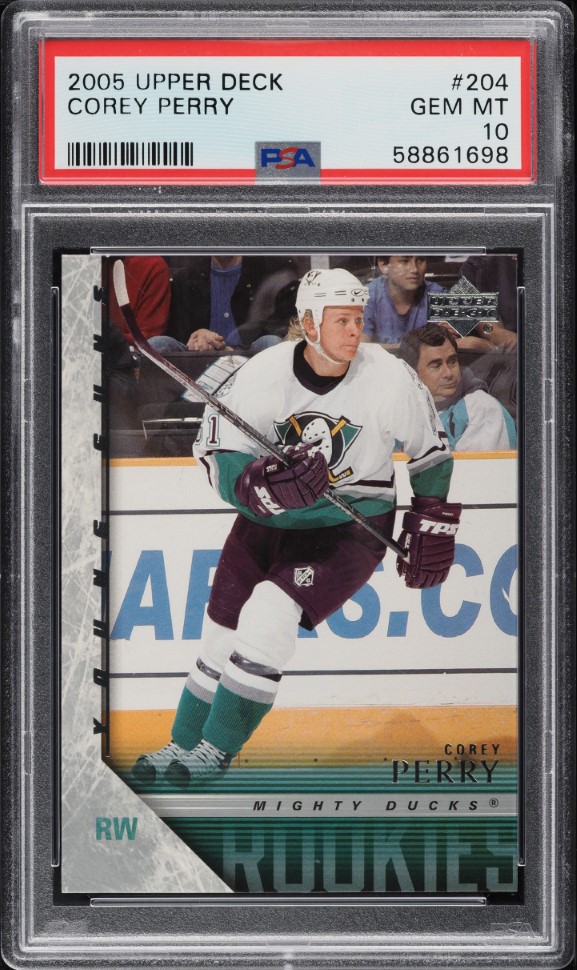 2005 Upper Deck Young Guns Corey Perry ROOKIE #204 PSA 10 GEM MINT on ...