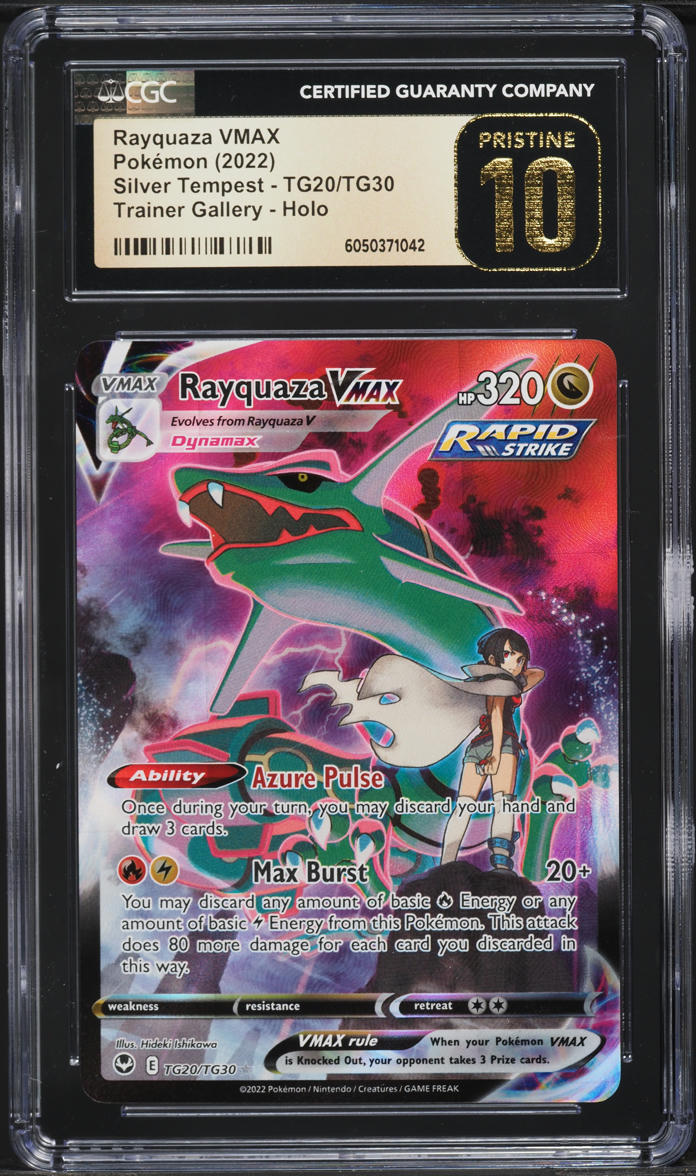 2022 Pokemon SWSH Silver Tempest Full Art Rayquaza VMAX #TG20 CGC 10 ...