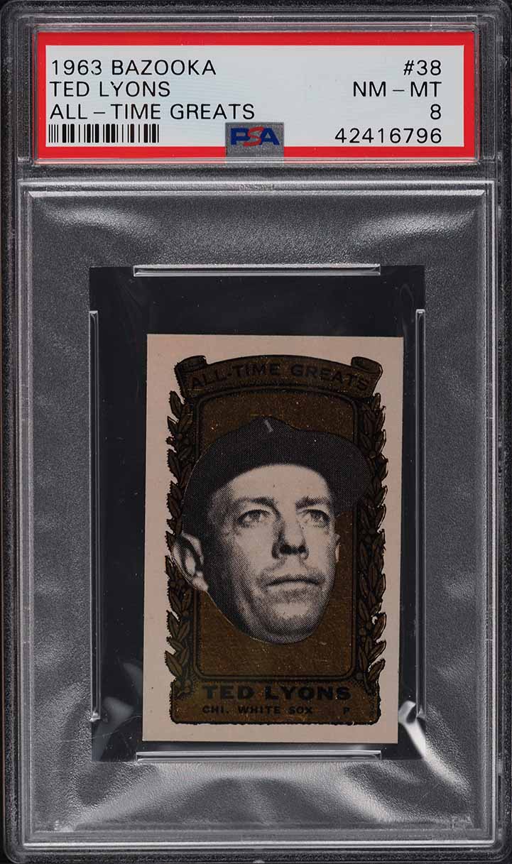1963 Bazooka All-Time Greats Ted Lyons #38 PSA 8 NM-MT on Fanatics Collect