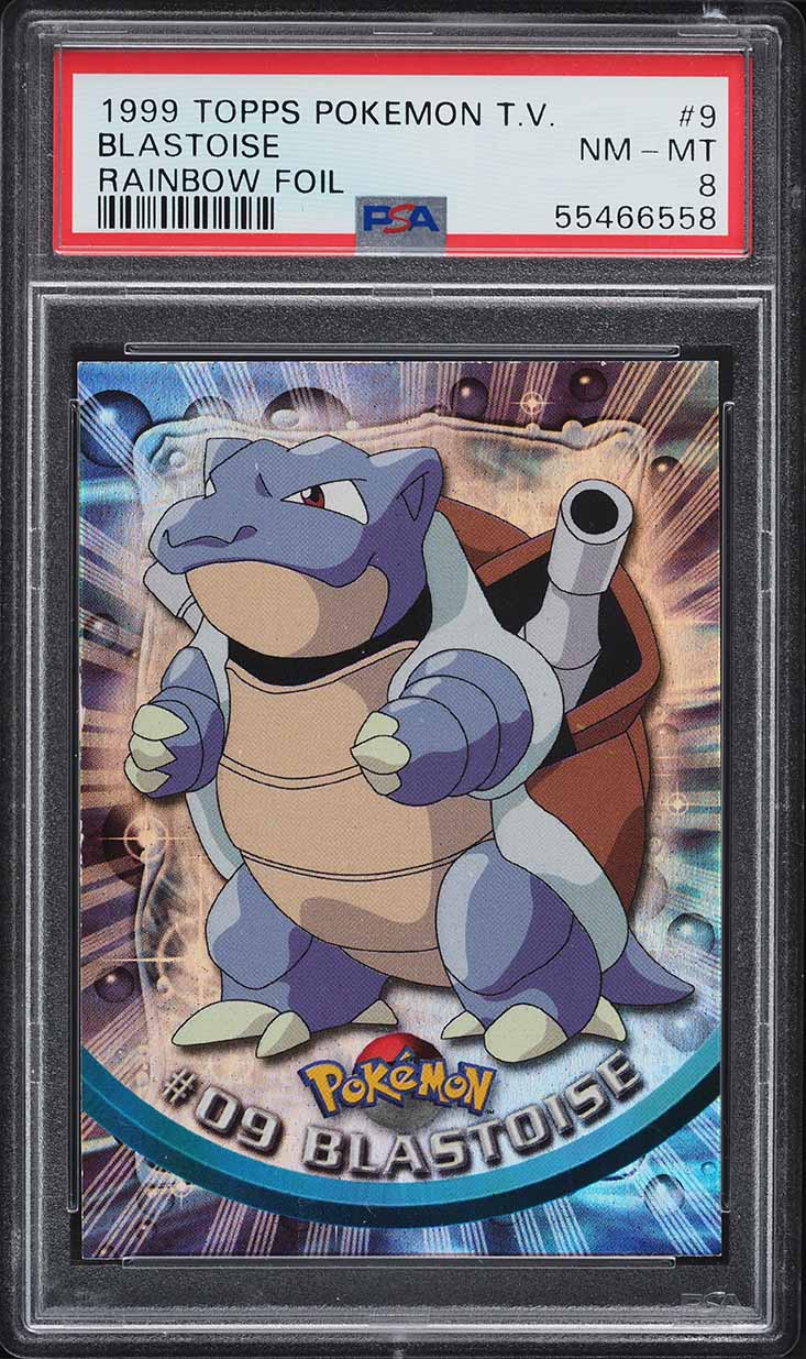 1999 Pokemon Topps Series 1 Rainbow Foil Blastoise #9 PSA 8 NM-MT on Fanatics Collect