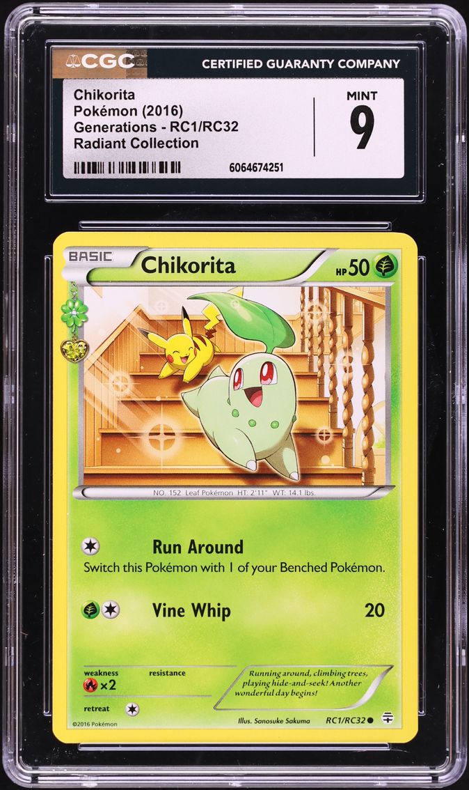 2016 Pokemon XY Generations Radiant Collection Chikorita #RC1 CGC 9 ...