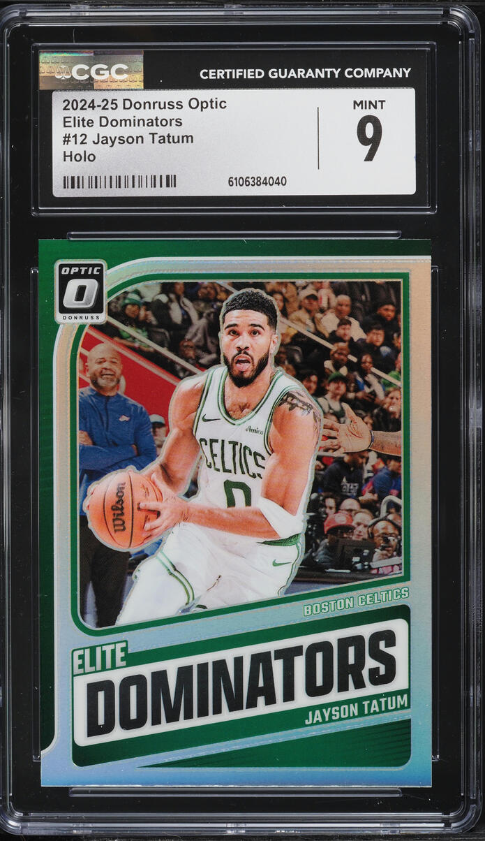 2024 Donruss Optic Elite Dominators Holo Jayson Tatum #12 CGC 9 MINT on ...