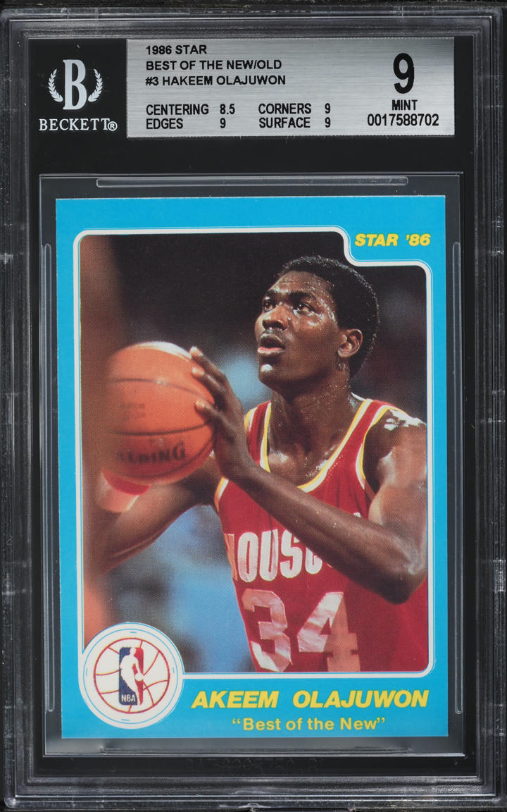1986 Star Best Of The New Old Hakeem Olajuwon ROOKIE #3 BGS 9 MINT on ...