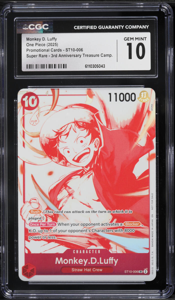 2025 One Piece Promo 3rd Anniversary Treasure SR Monkey D. Luffy #ST10 ...